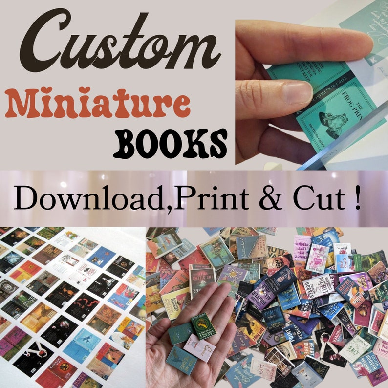Custom Mini Book Covers, Printable Miniature Book Covers,special Gifts ...