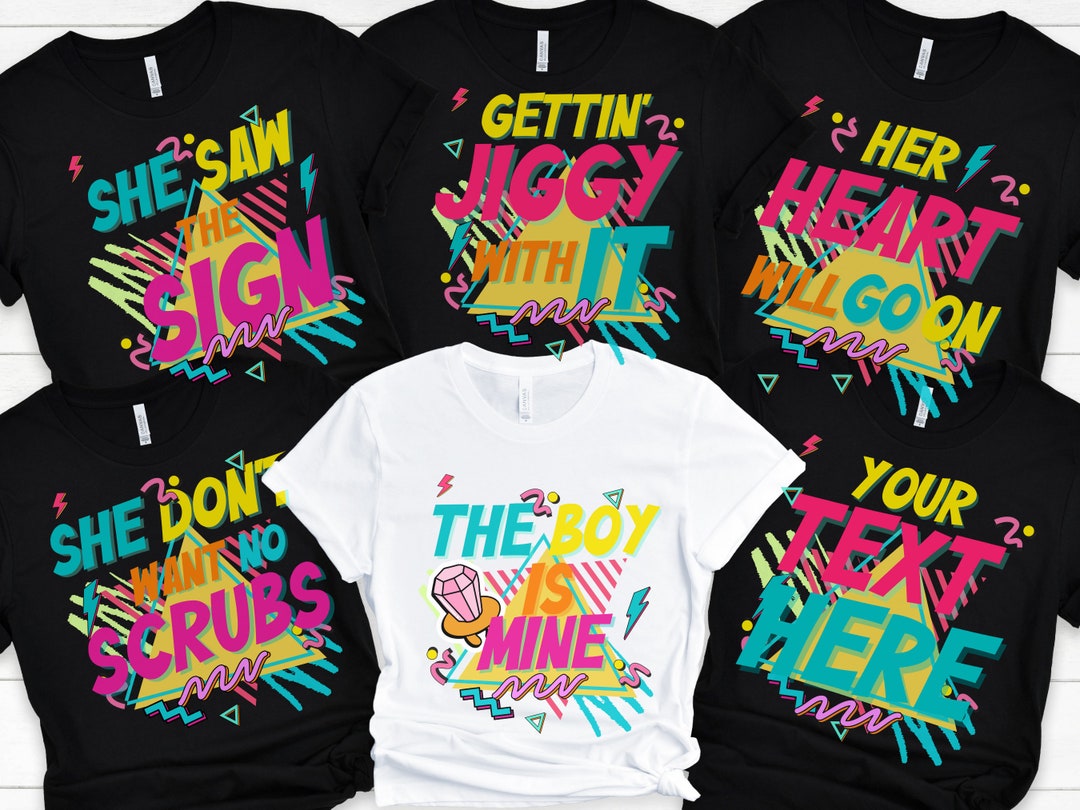 Custom 90s Lyrics Bachelorette Shirt, Retro Lyrics Tshirts, 90s Party ...