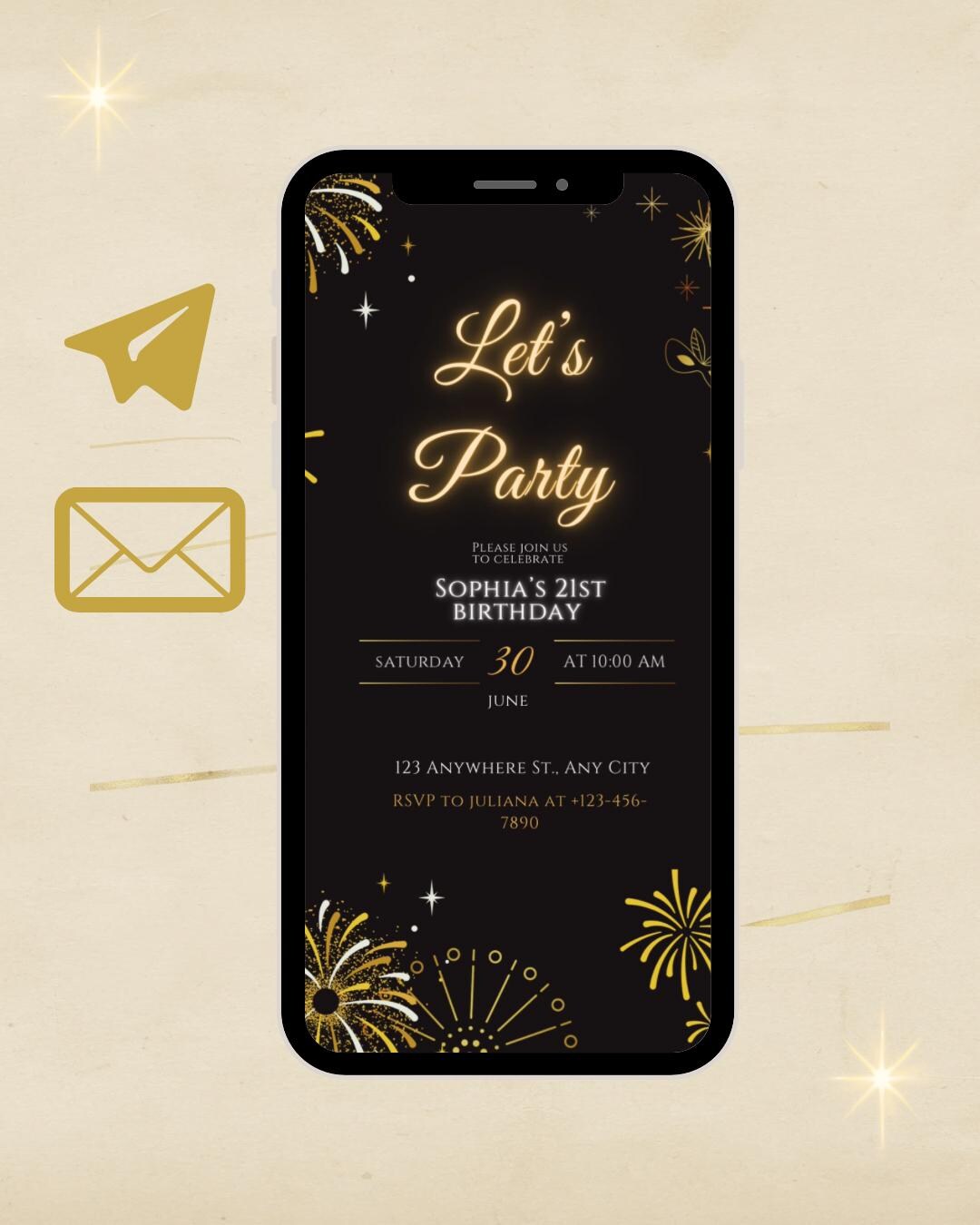 Animated Custom Digital Birthday Invitation | Personalized Printable ...