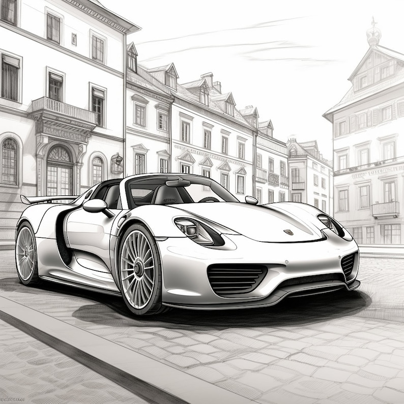 20 Porsche Coloring Pages (downloadable PDF) - Etsy