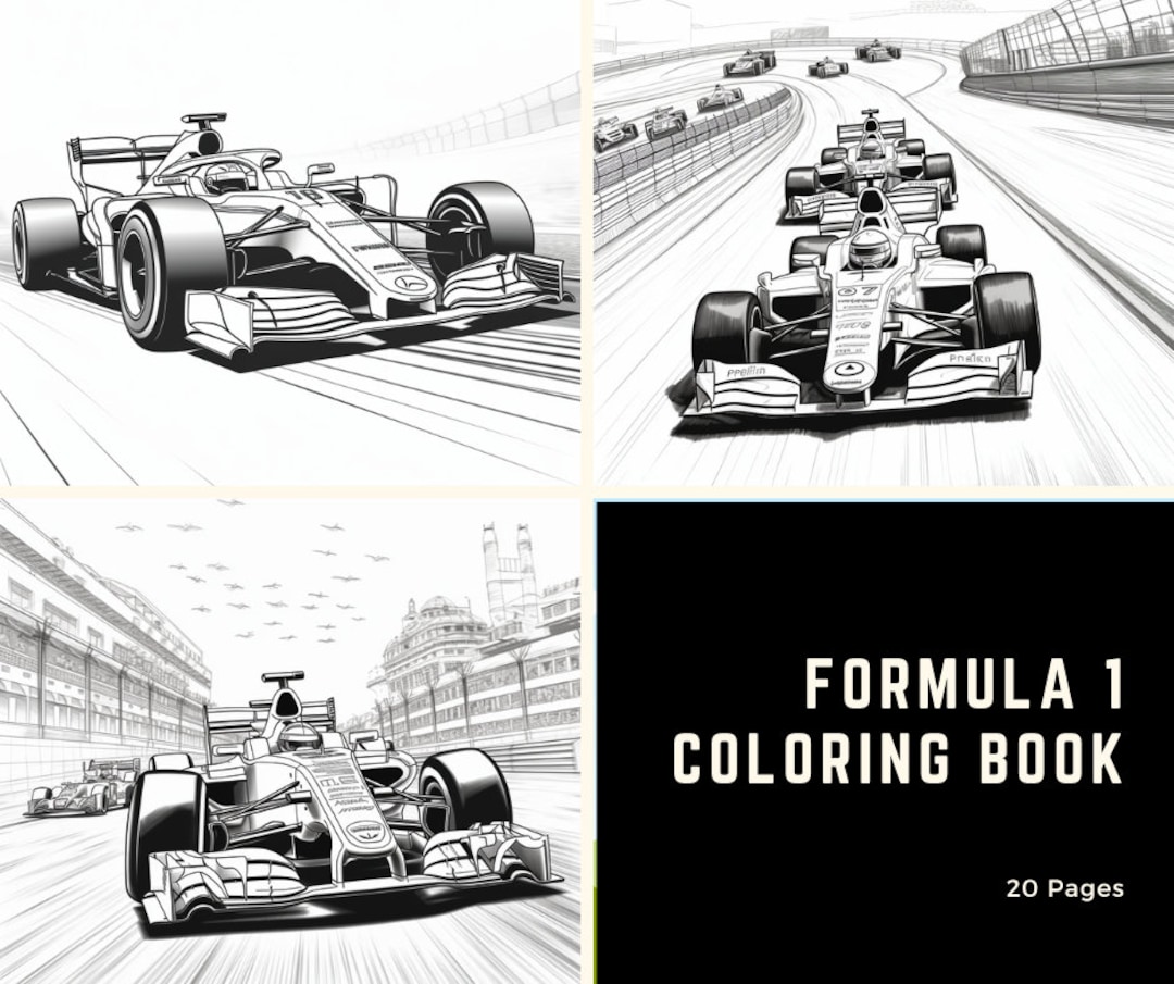 20 Formula 1 Coloring Pages (downloadable PDF) - Etsy