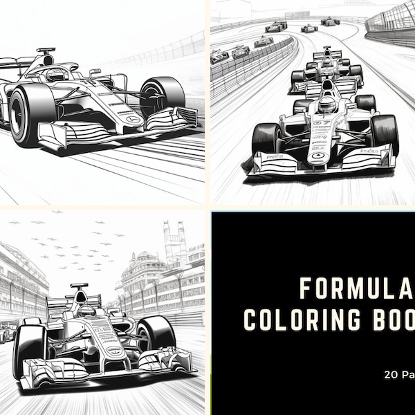 Formula 1 Coloring Page - Etsy