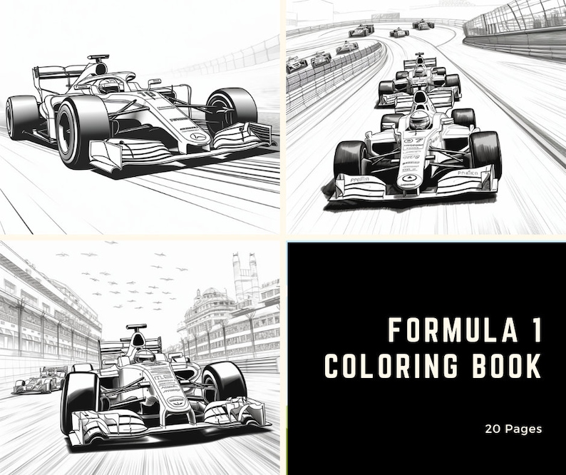 20 Formula 1 Coloring Pages (downloadable PDF) - Etsy Australia