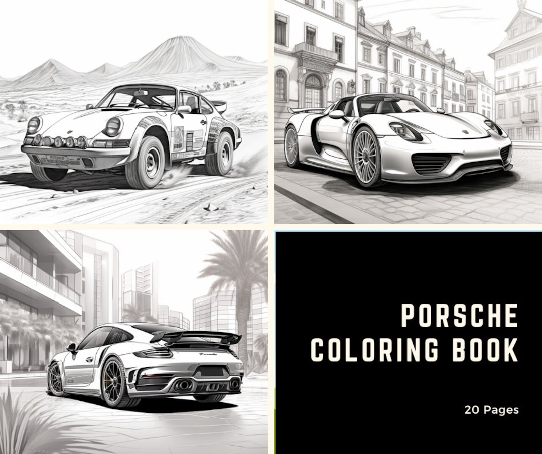 20 Porsche Coloring Pages (downloadable PDF) - Etsy UK