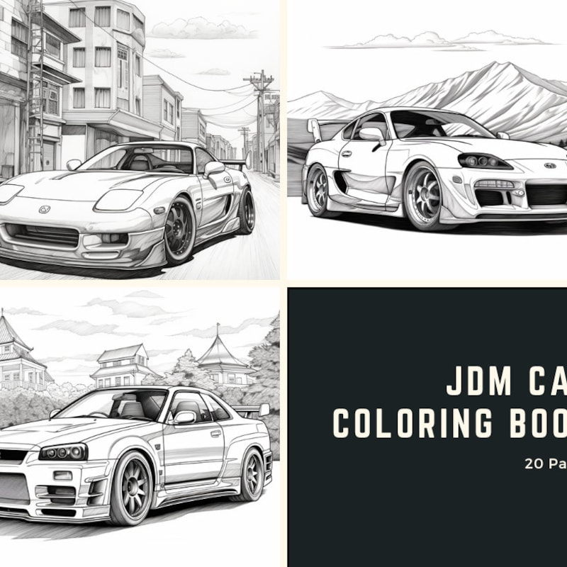 Japanese Cars Colouring - Etsy