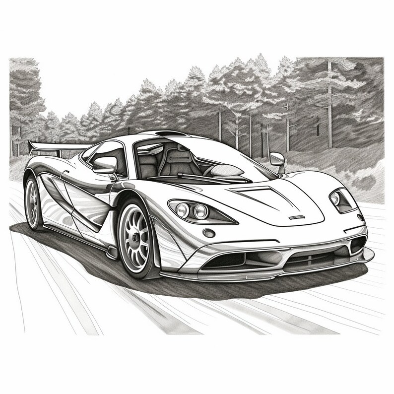 40 Sportscar/f1 Coloring Pages (downloadable PDF) - Etsy