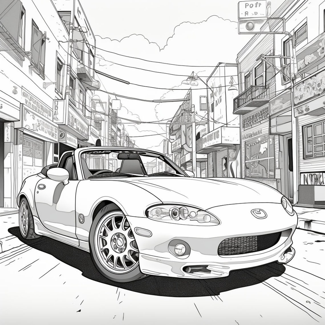 20 JDM Cars Coloring Pages (downloadable PDF) - Etsy