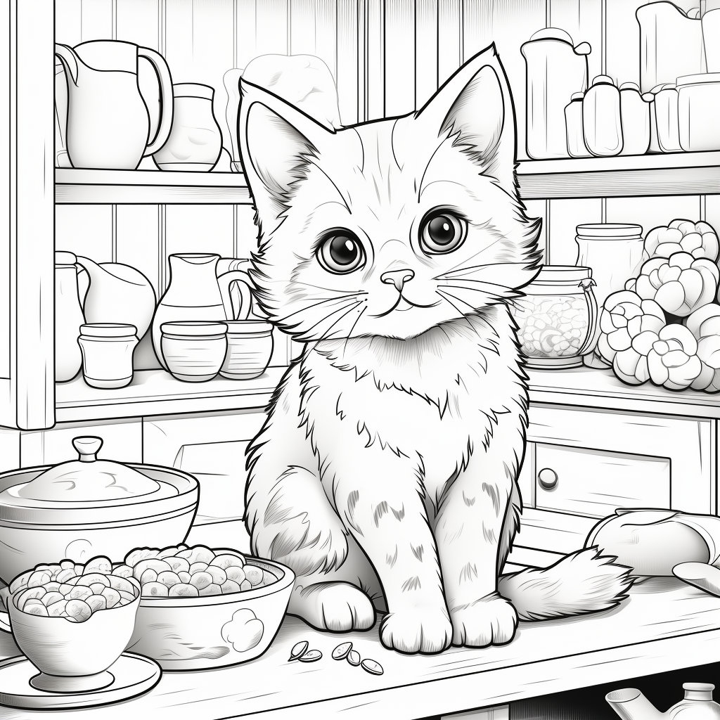 40 Cute and Adorable Cat Coloring Pages - Etsy