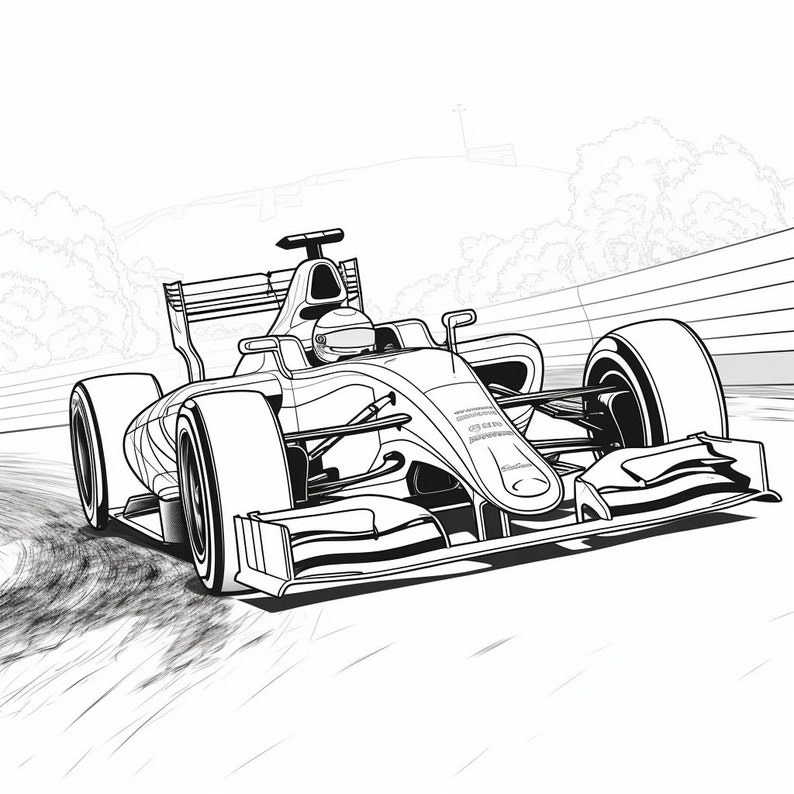 20 Formula 1 Coloring Pages downloadable PDF - Etsy