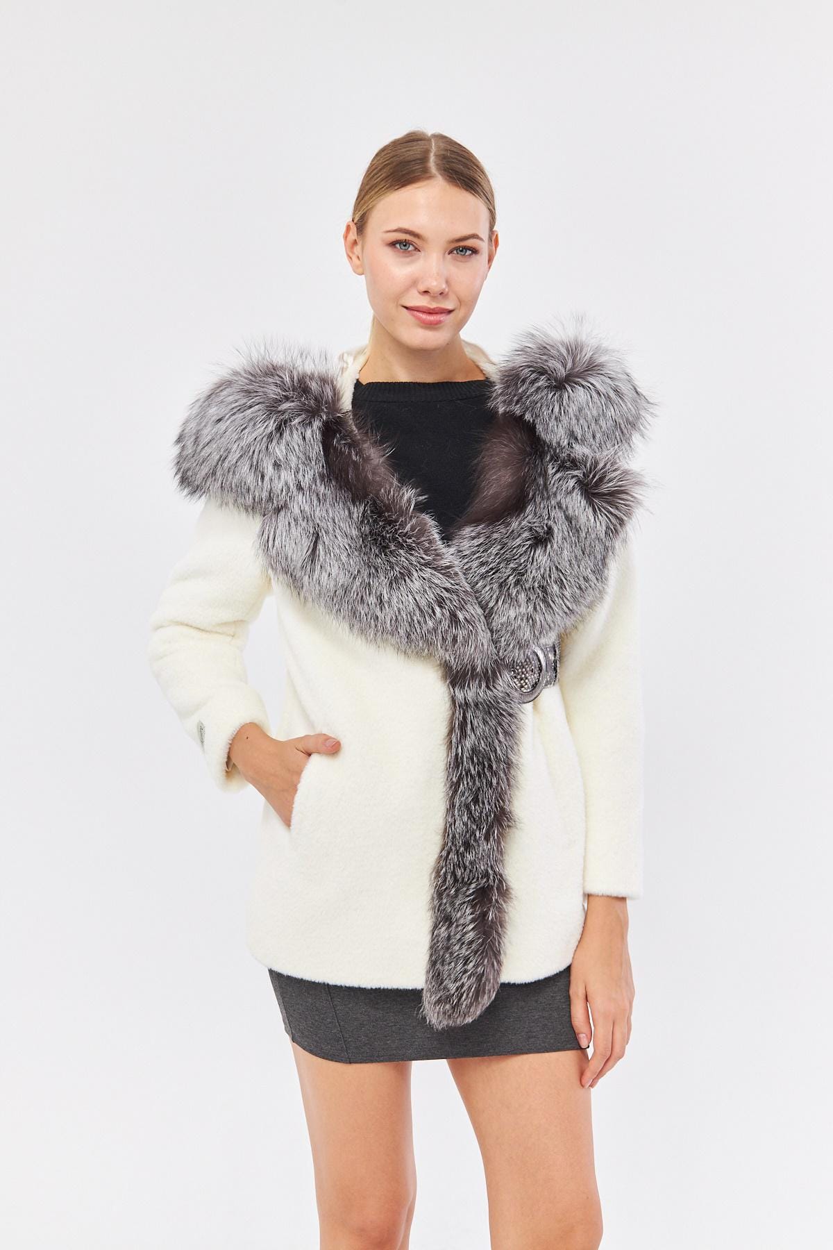 Luxury Real Alcantara Coat Unique Gift for Elegant Women Grandeur ...