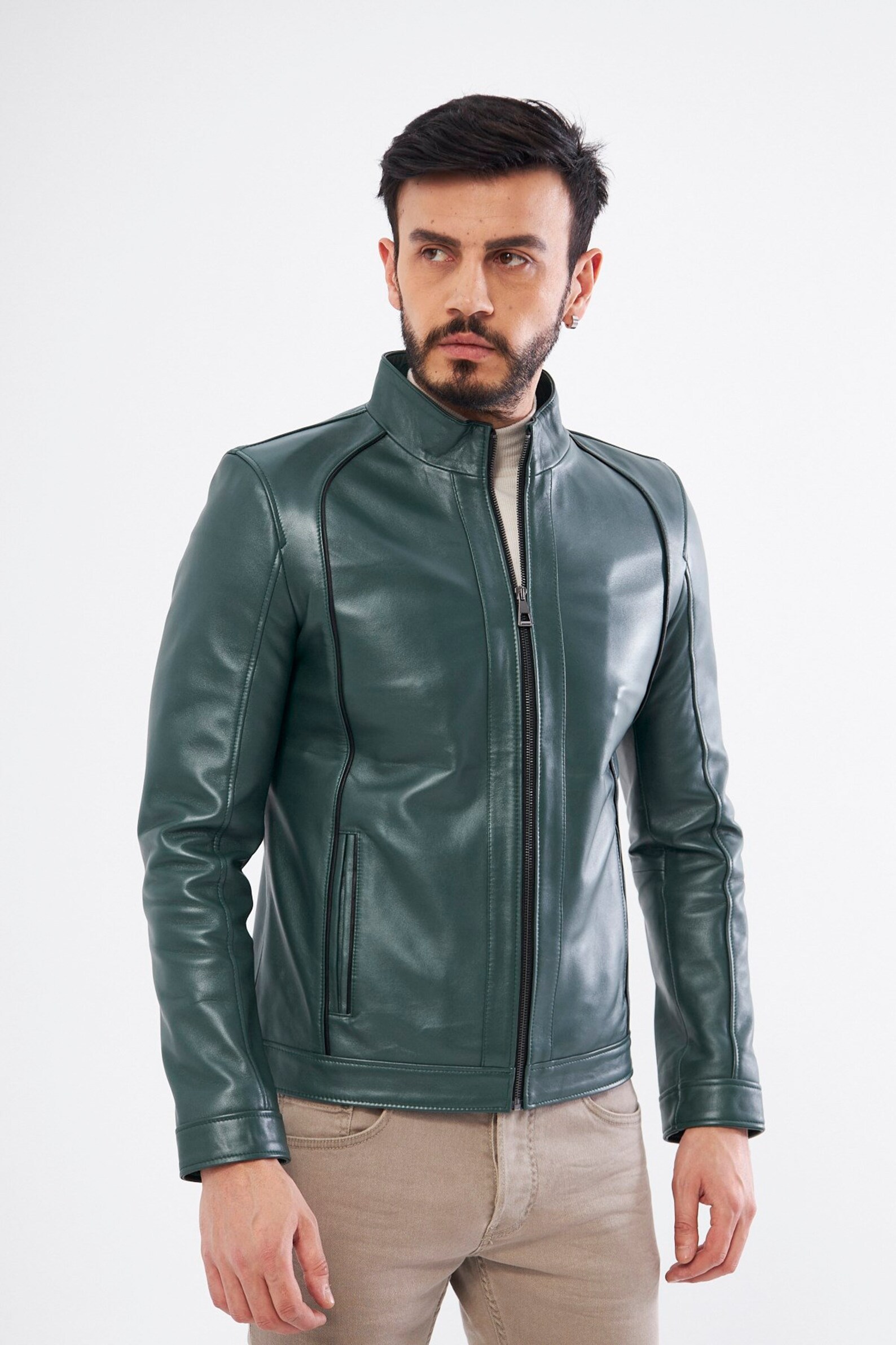 Genuine Leather Jacket for Men,mens Lamb Leather Jacket, Men's Genuine ...