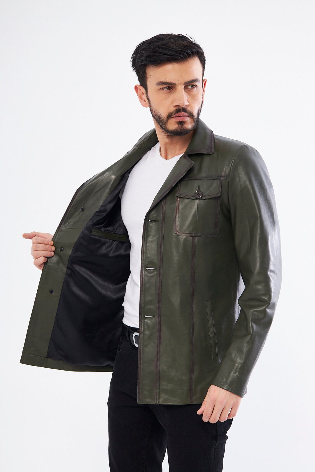 Genuine Leather Jacket for Men,mens Lamb Leather Jacket, Men's Genuine ...