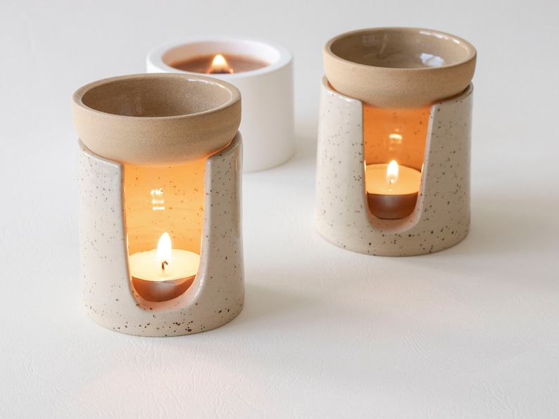 White Ceramic Aromatherapy Censer: Essential Oil Diffuser & Candle ...