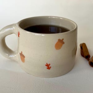Handmade Stoneware Fall Coffee Mug: Acorn & Leaf Pottery - Etsy