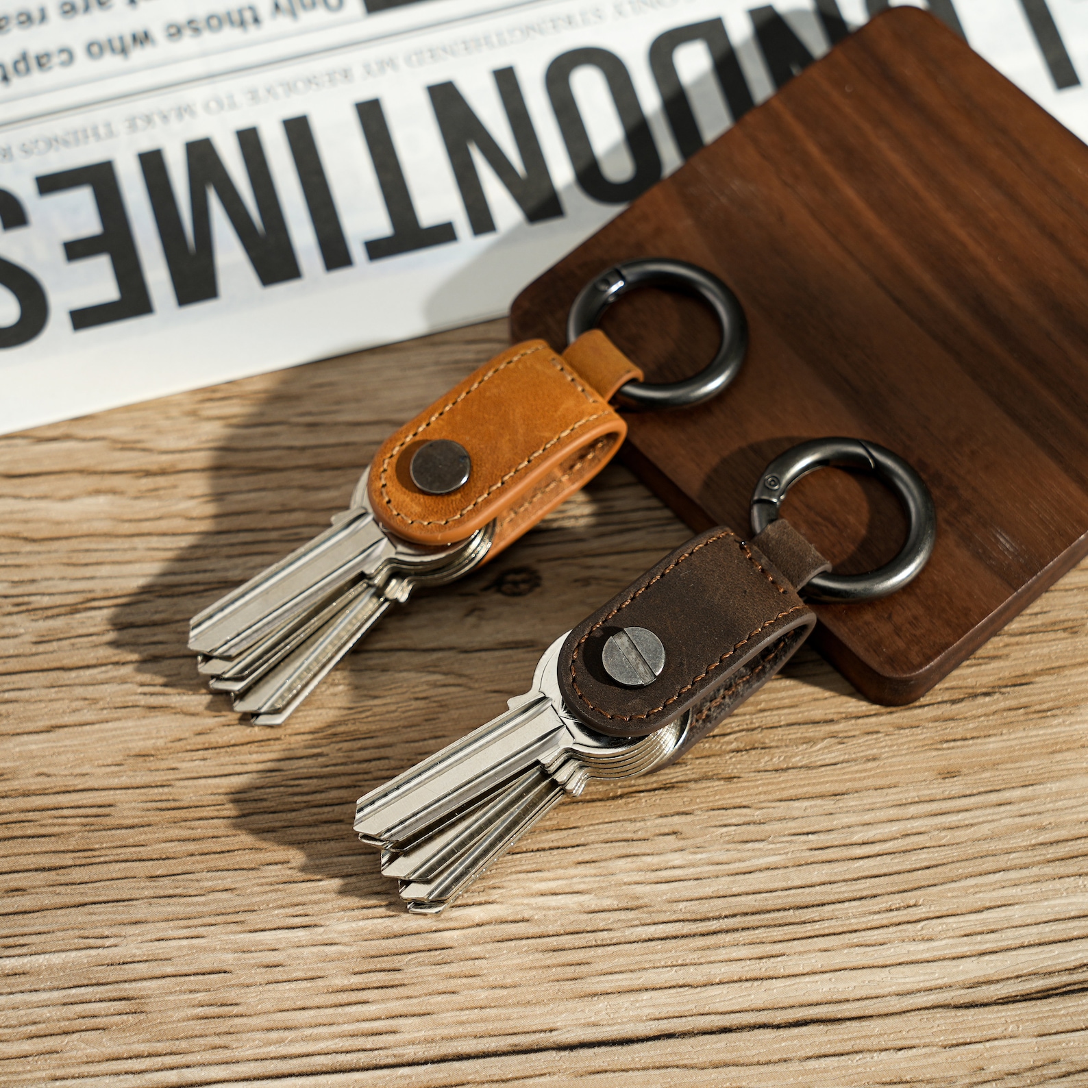 Minimalist Leather Key Organizer. Compact Leather Key Holder. Leather ...