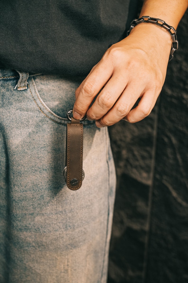 Personalized Leather Key Folder Holder crazy Horseleather Key Organizer ...