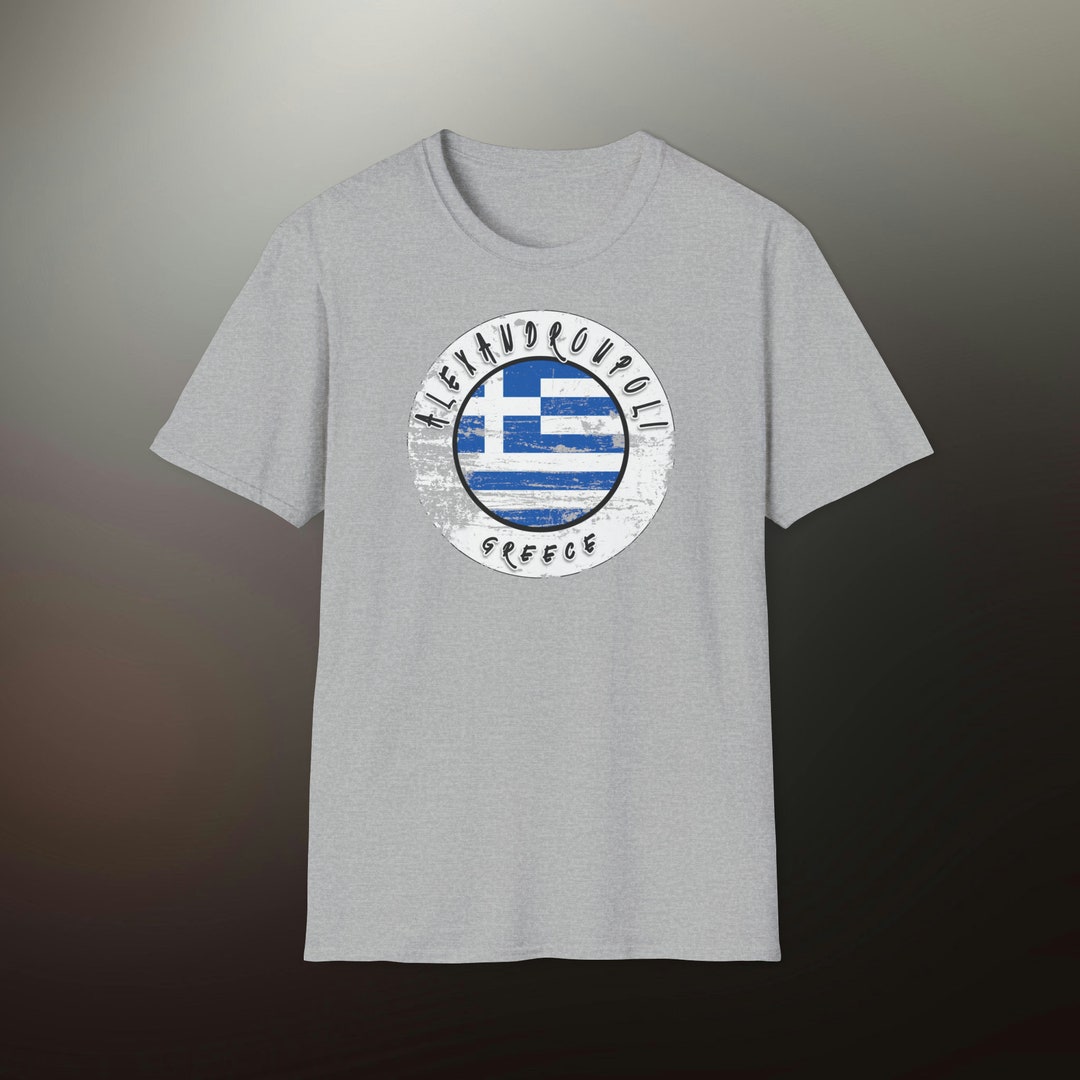 Alexandroupoli Greece Vintage Flag Unisex Softstyle T-shirt, Greek Flag ...