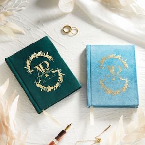 Velvet Wedding Keepsake Vow Book – Custom Names & Date, Personalized ...