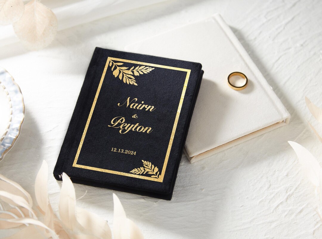 Custom Engraved Wedding Vow Book Name & Date Personalized, Handcrafted ...