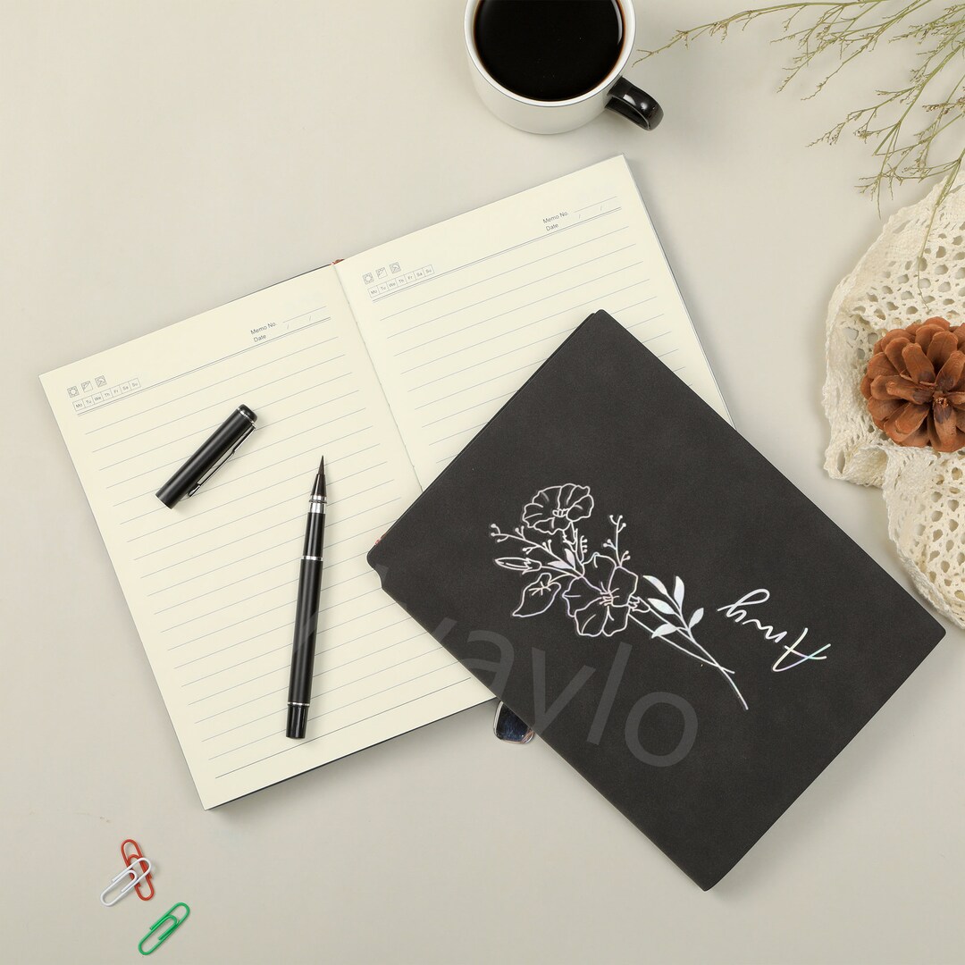 Notebook & Metal Pen Set,a5 Black Luxury Notebook,customized Birth ...