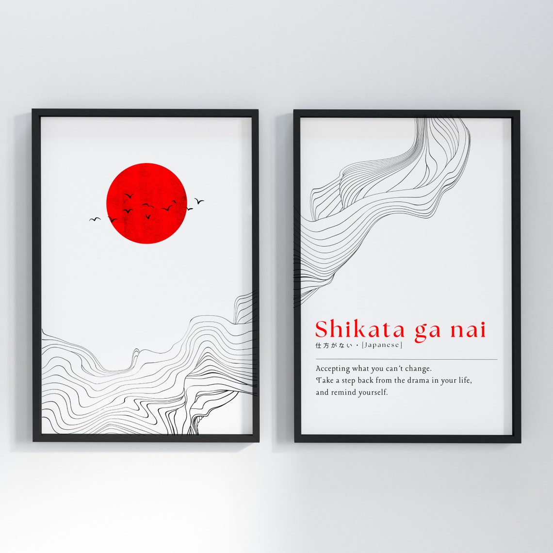 Shikata Ga Nai Japanese Definition Print: Minimalist Line Art (digital ...