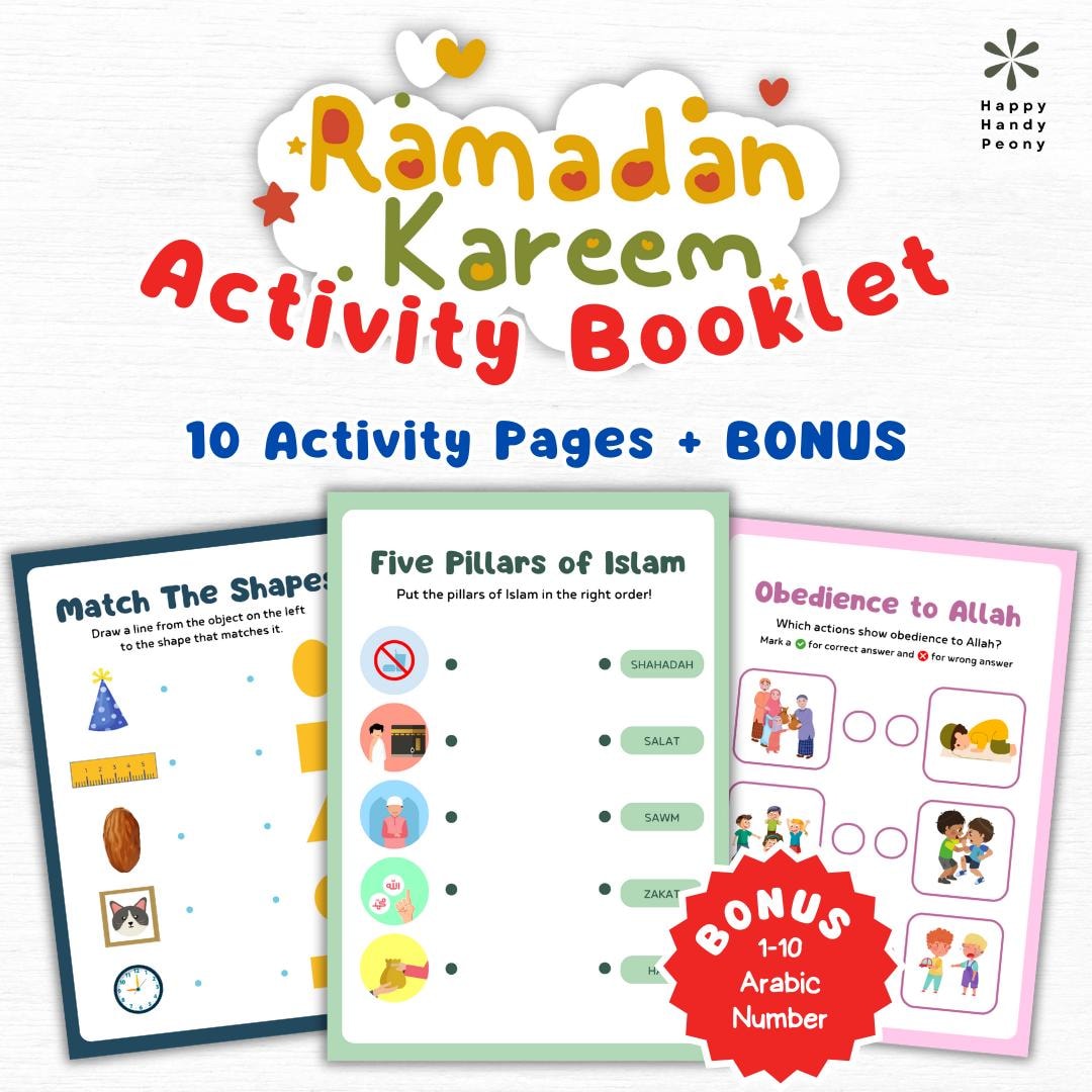 Ramadan Activity for Kids, Educational Worksheet, Kids Booklet With ...