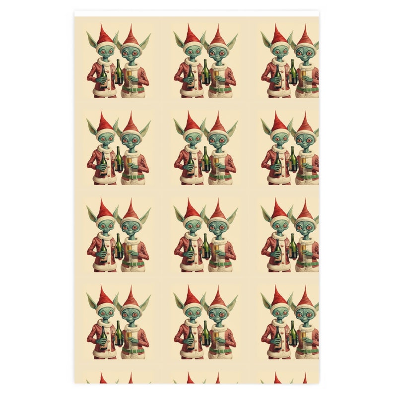 Alien Christmas Wrapping Paper - Etsy