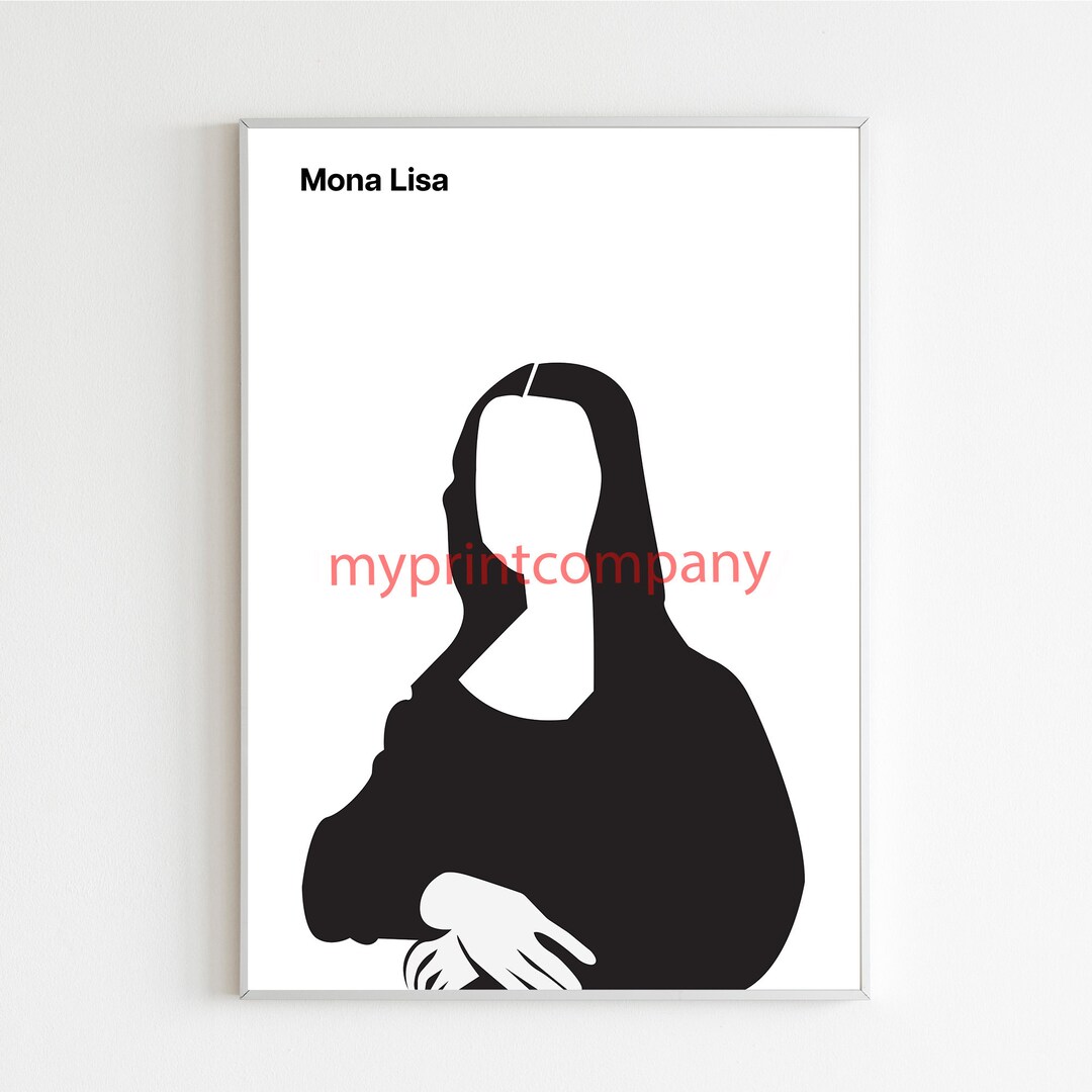 Printable Mona Lisa Silhouette Wall Art, Minimalist, Mona Lisa Poster ...