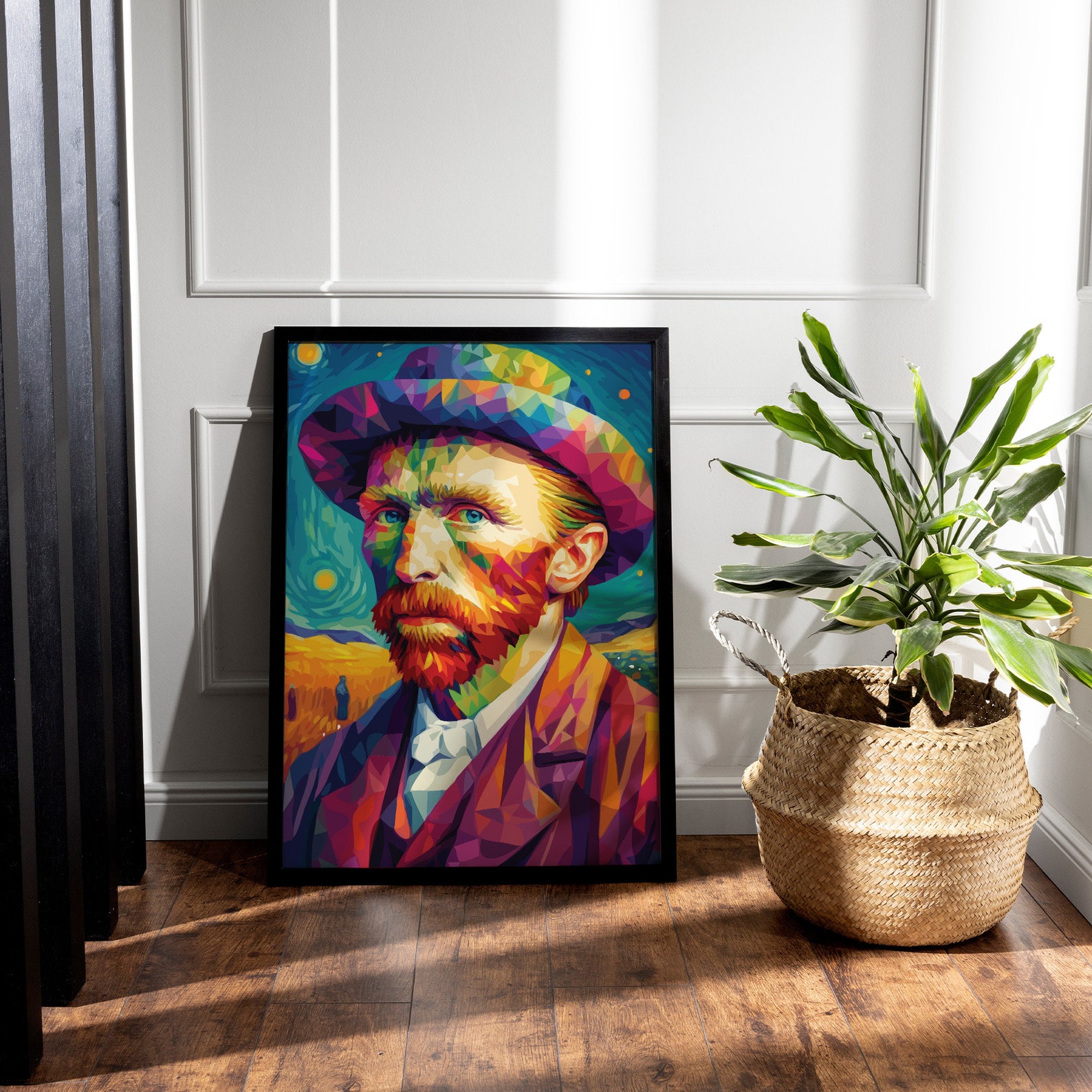 Printable Low Poly Effect Portrait of Van Gogh, Van Gogh Exhibition ...