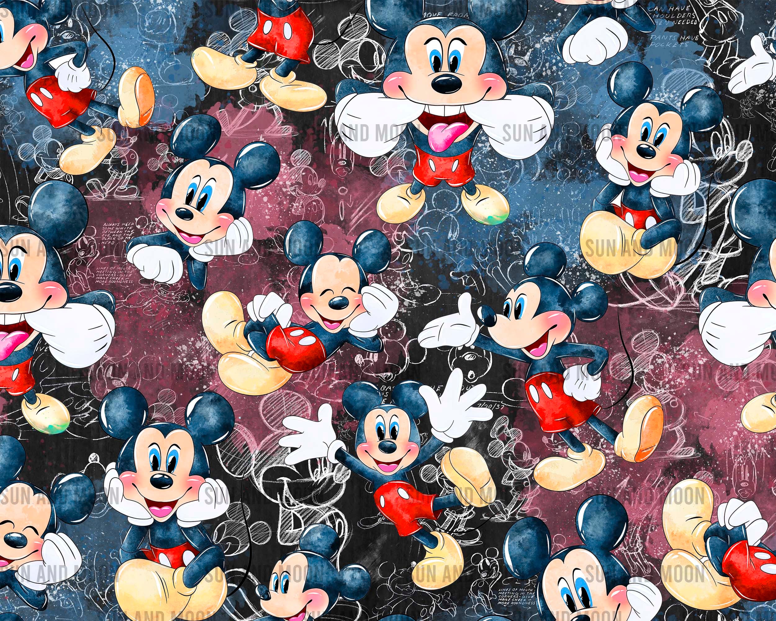 Mickey Seamless File, Cartoon Seamless Pattern, Cute Seamless Pattern ...