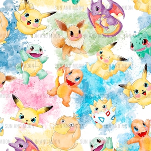 Pokeball Seamless Pattern, Pokemon Digital Paper, Pokemon Seamless ...