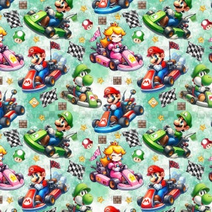 Video Game Pattern, Super Bros Seamless Pattern, Bros Cartoon Seamless ...