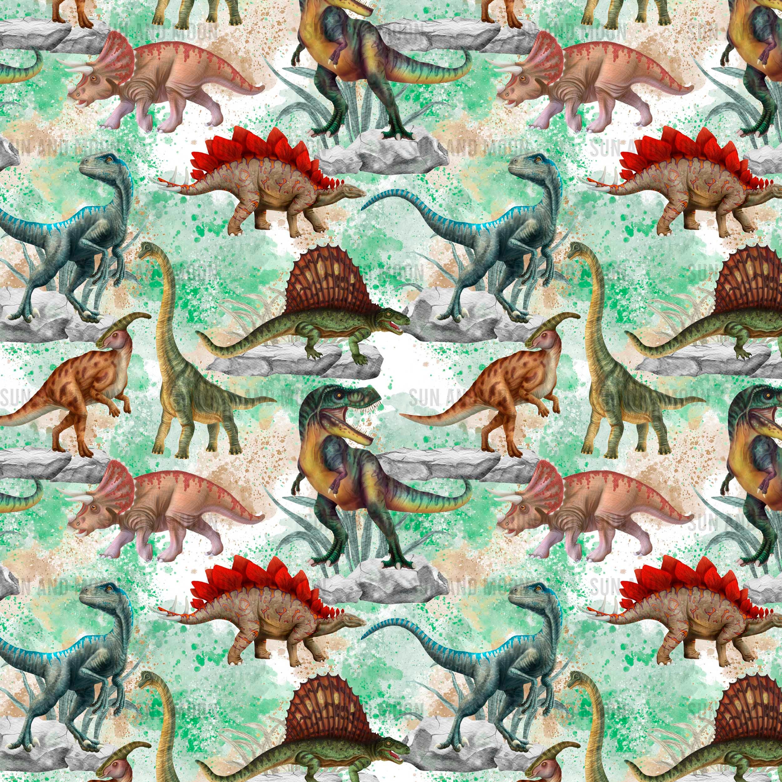 Dinosaurs Digital Paper, Dinosaurs Seamless Pattern, Dinosaurs Digital ...