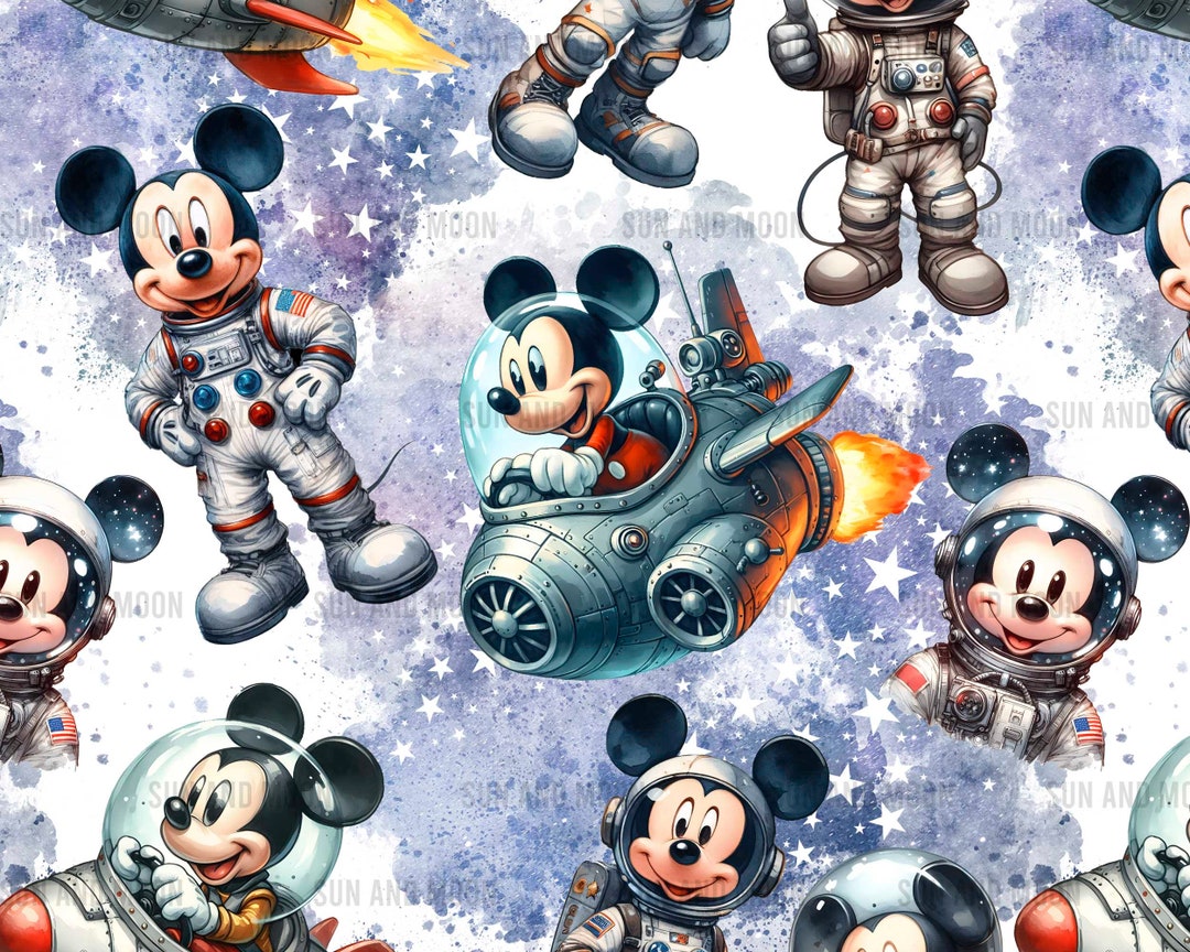 Mickey Space Seamless File, Space Seamless Pattern, Cute Seamless Pattern, Magic Kingdom ...