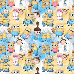 Minions Digital Paper, Minions Seamless Pattern, Cartoon Seamless ...