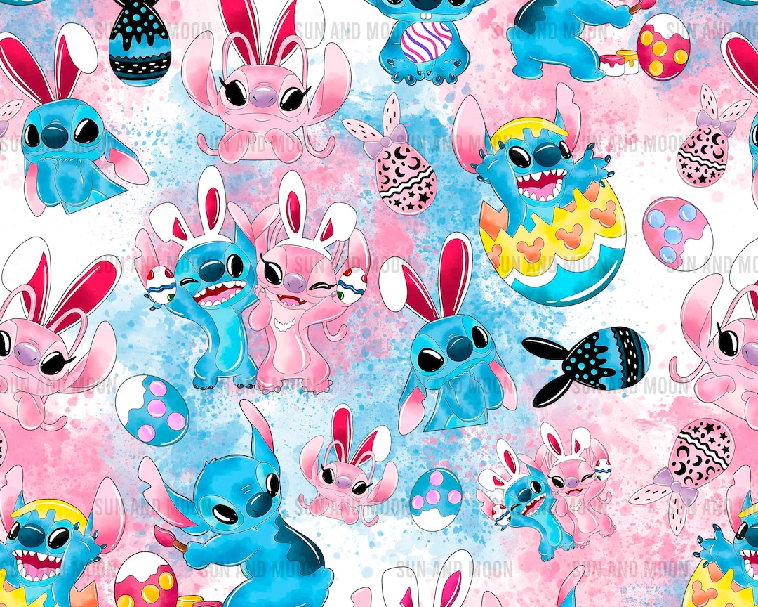 Stitch Rabbit's Ears Easter Pattern, Easter Stitch Seamless Pattern ...