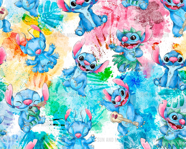 Stitch Sublimation File, Stitch Digital Paper, Stitch Summer Seamless ...