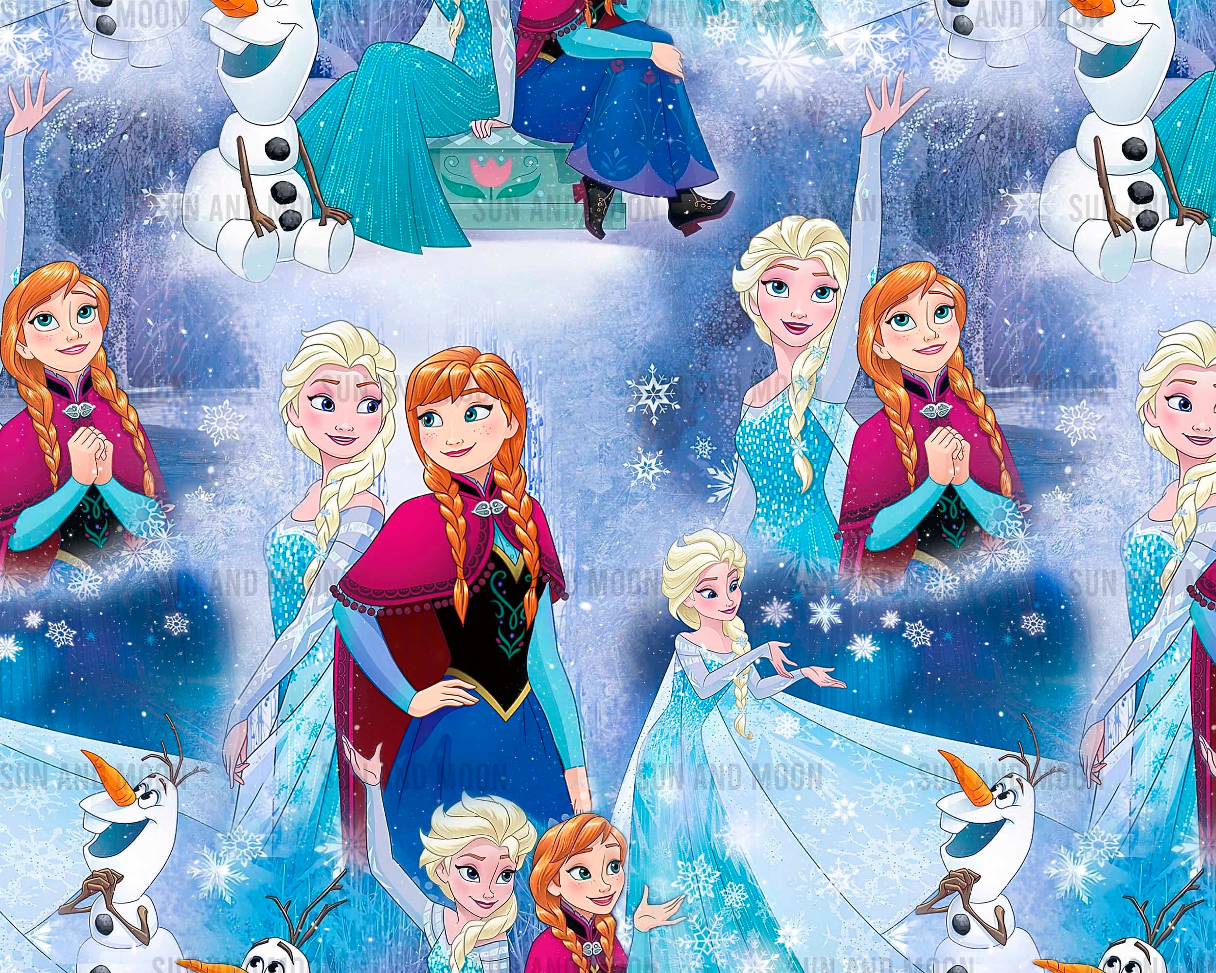 Frozen Digital Paper, Frozen Seamless Pattern, Frozen Tumbler Wrap ...