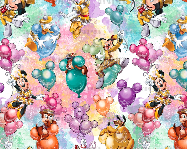 Cartoon Friends Seamless Pattern, Cute Seamless Pattern, Mickey ...