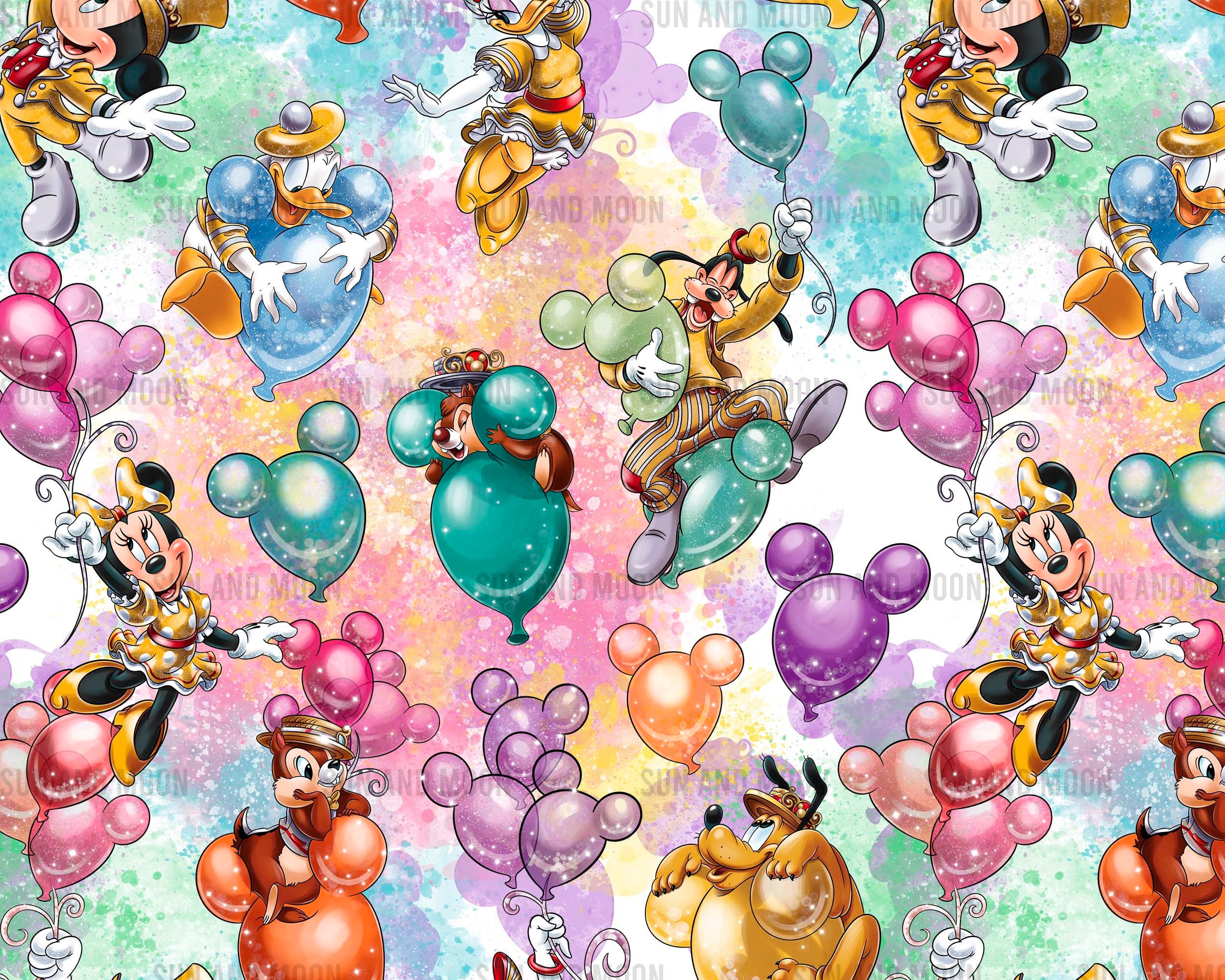 Cartoon Friends Seamless Pattern, Cute Seamless Pattern, Mickey ...