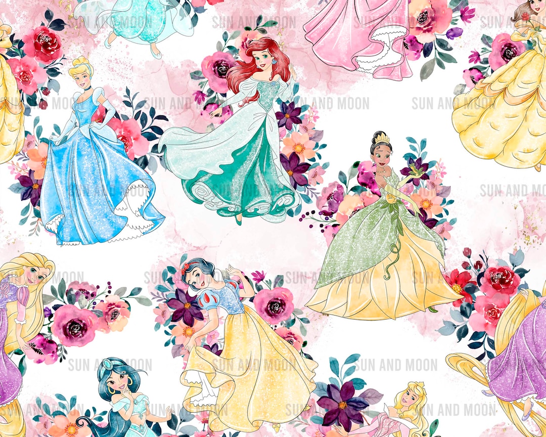 Princess Digital Paper, Cartoon Seamless, Princesss Seamless Pattern ...
