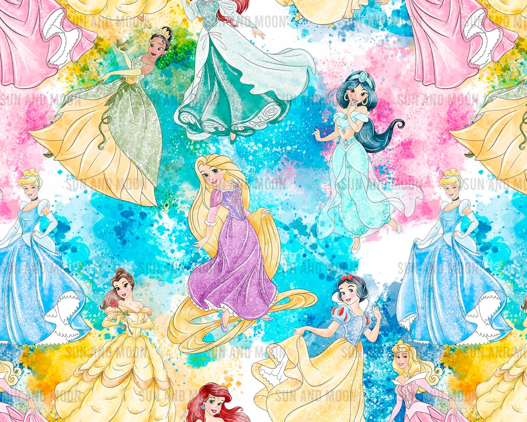 Princess Sublimation File, Princesss Seamless Pattern, Princess Digital ...
