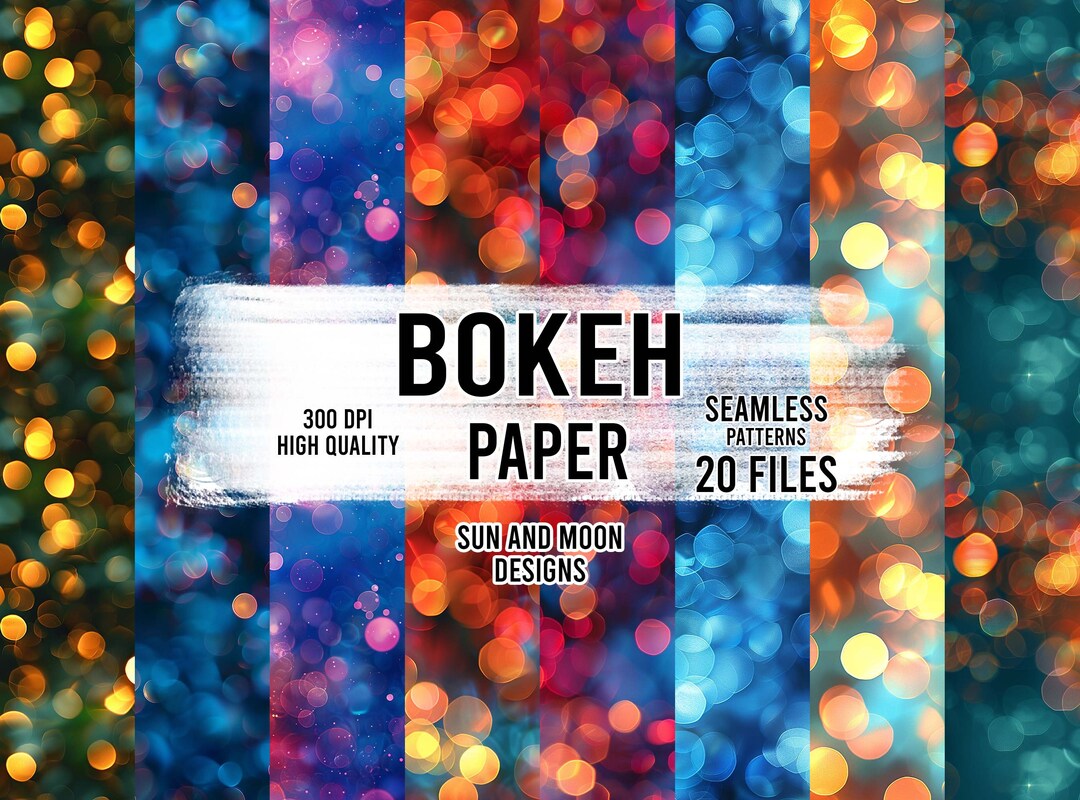 Bokeh Lights Digital Paper, Scattered Lights Digital Pattern, Colorful ...