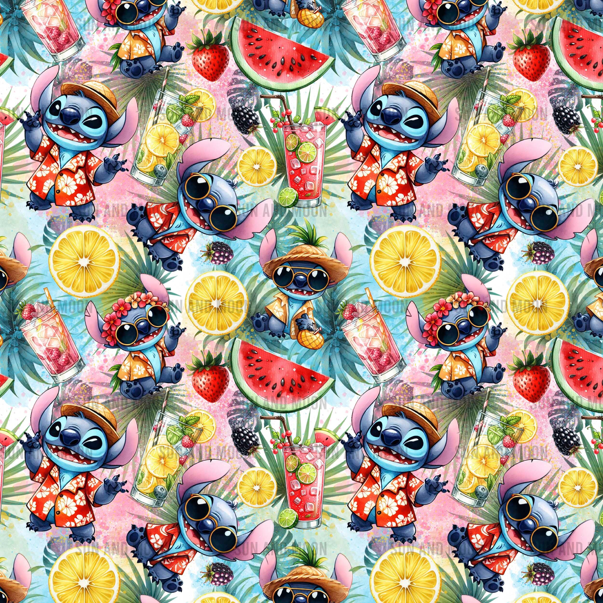Stitch Summer Seamless Pattern, Stitch Sublimation File, Stitch Digital ...