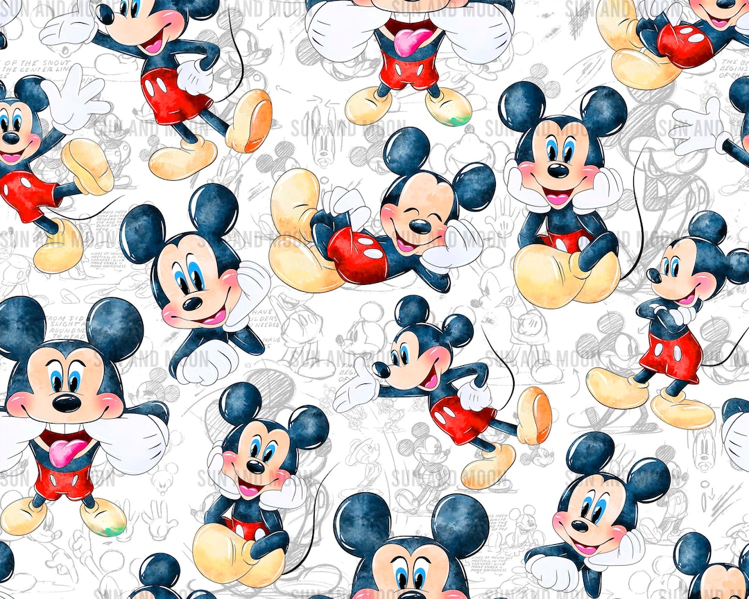 Cute Seamless Pattern, Mickey Seamless File, Cartoon Seamless Pattern ...