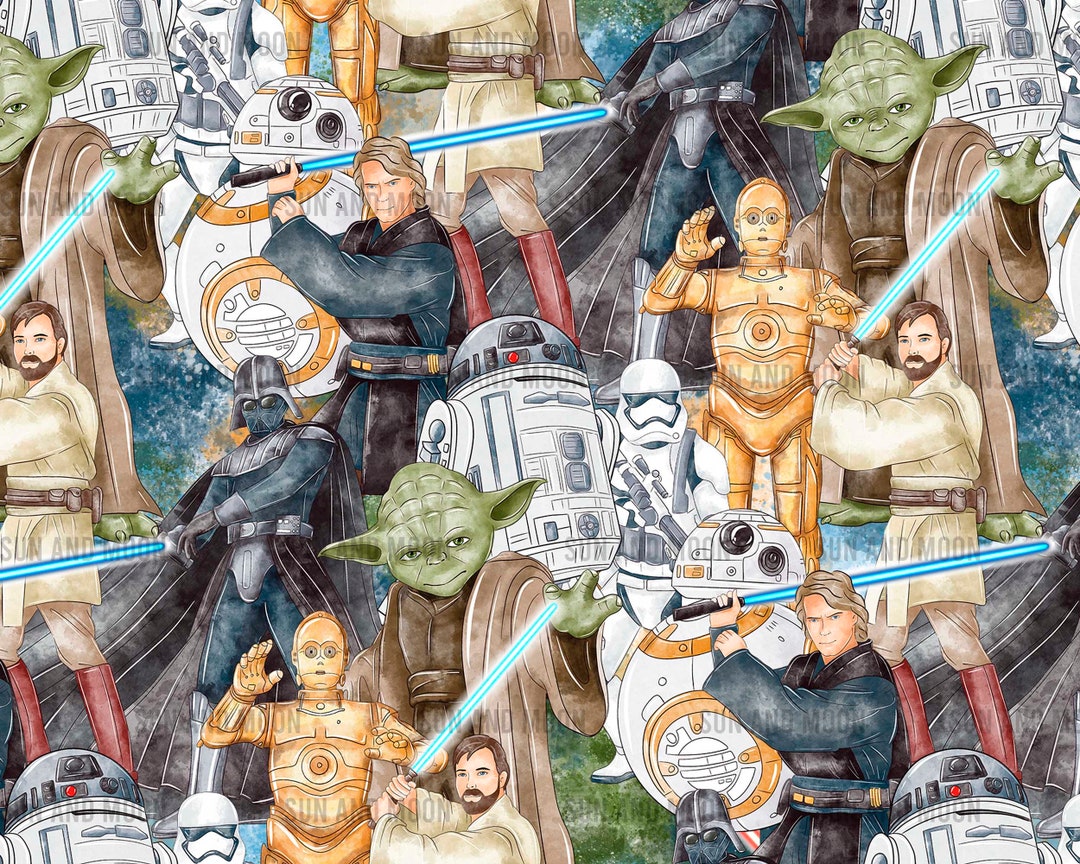 Star Wars Seamless Pattern, Galactic Patterns, Space Wars Digital Paper ...