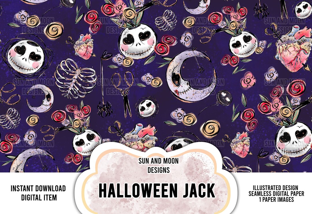 Halloween Seamless Pattern Spooky Seamless Pattern Cute - Etsy