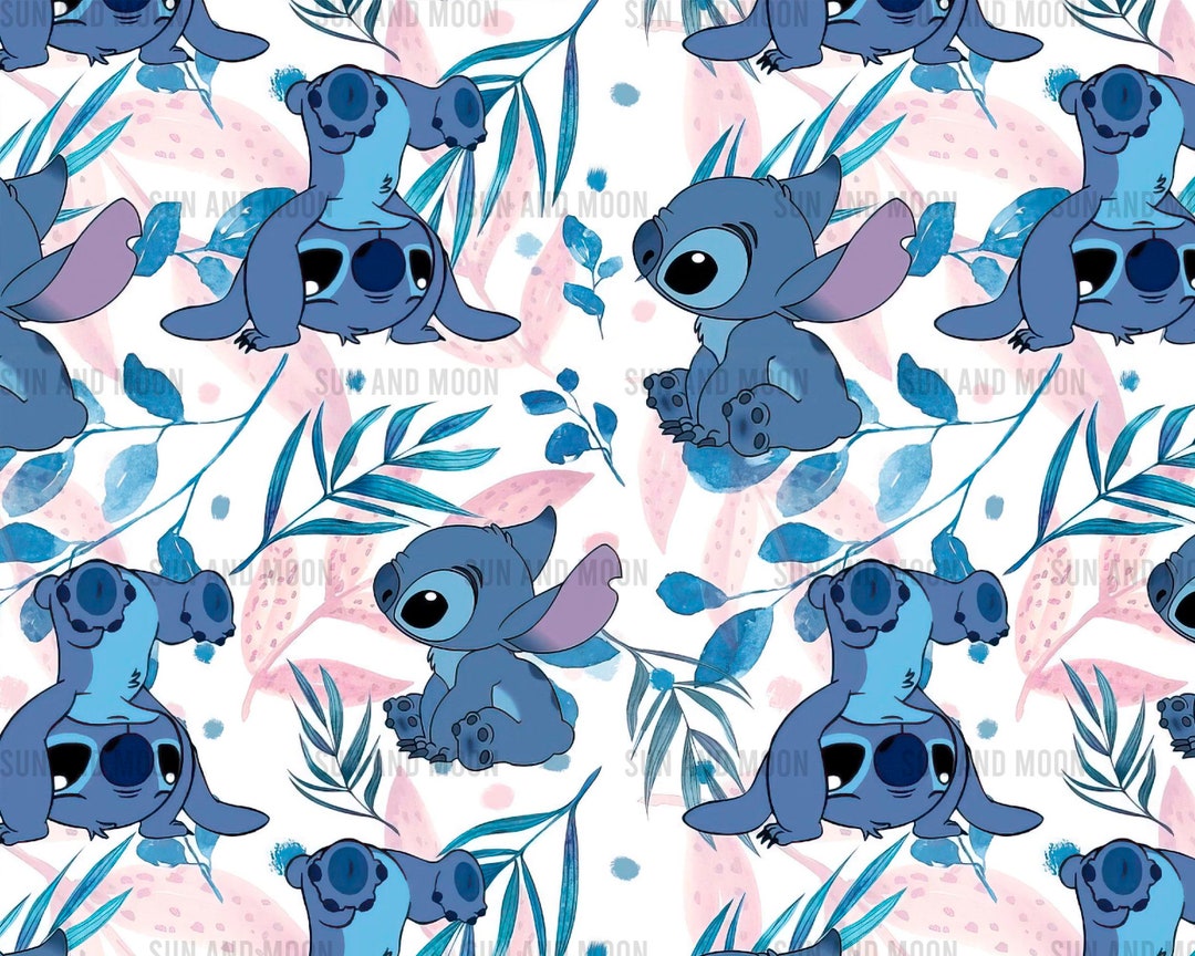 Stitch Digital Paper, Stitch Summer Seamless Pattern, Cartoon Seamless ...
