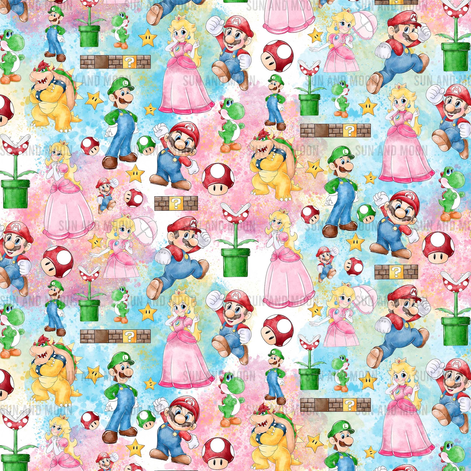 Super Bros Seamless Pattern, Mario Video Game Pattern, Bros Cartoon ...