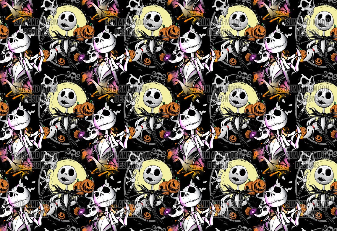 Halloween Digital Paper, Halloween Seamless Pattern, Cartoon Seamless ...